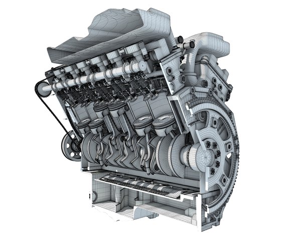 3D cutaway v12 engine - TurboSquid 1364995