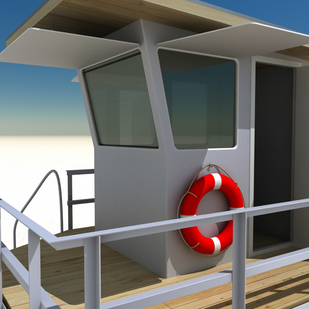 beach lifeguard station 3d obj