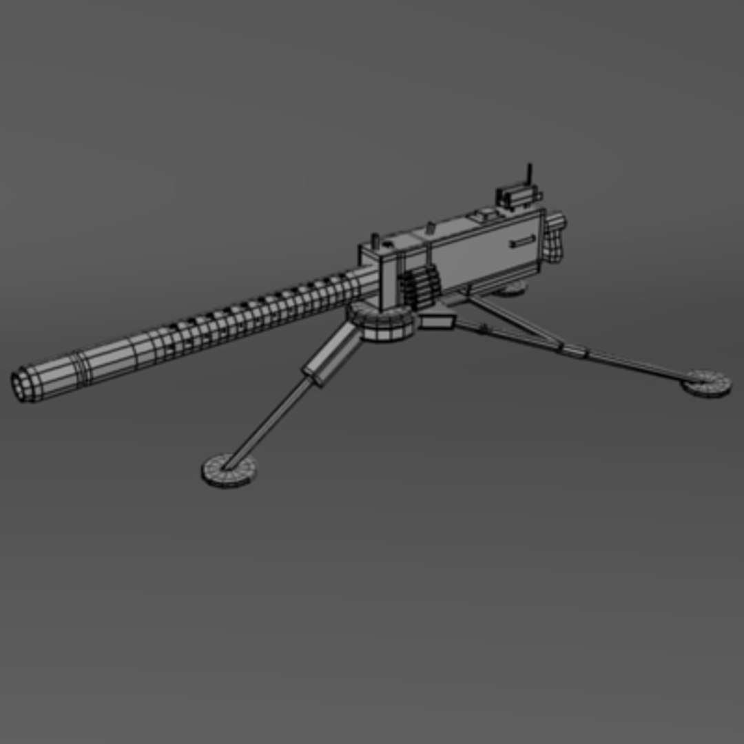 3dsmax Browning M1919a4