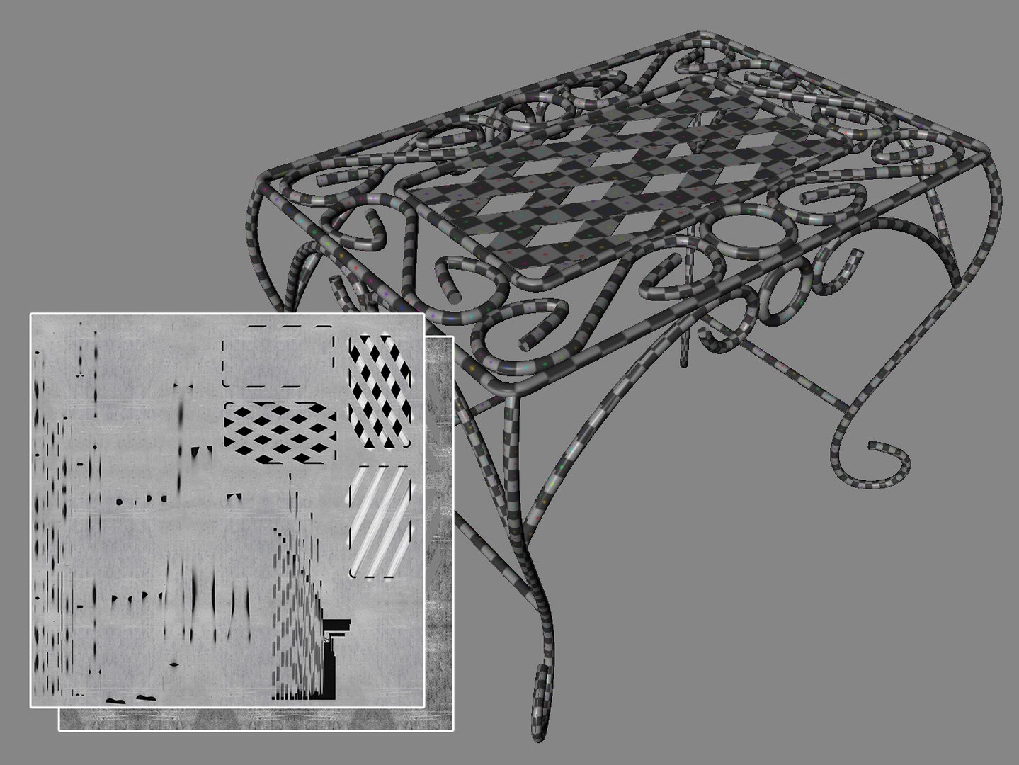 3d Model Metal Decorative Table Stand