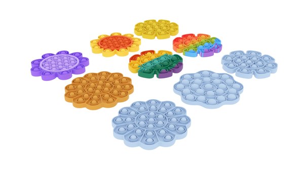 Flower Pop It Fidget Toys Set 3D - TurboSquid 1769320