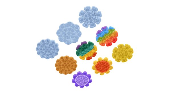 Flower Pop It Fidget Toys Set 3D - TurboSquid 1769320