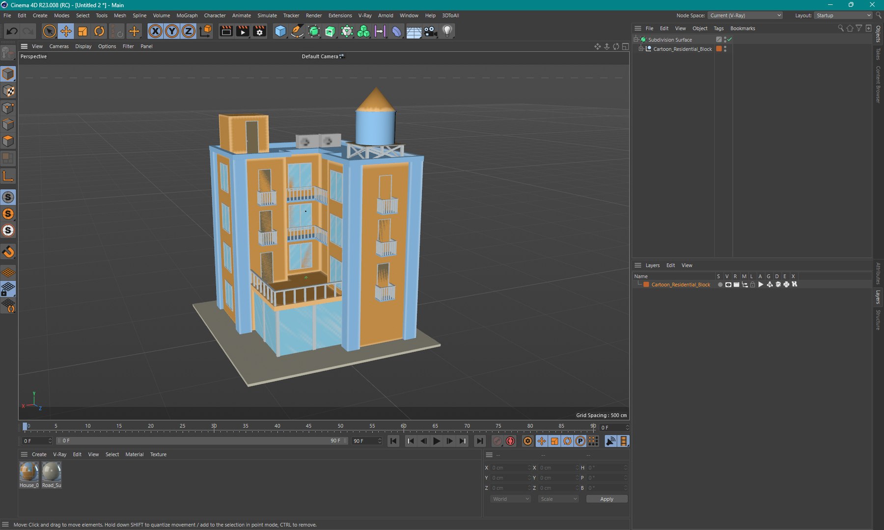 3D Cartoon Residential Block - TurboSquid 2418019