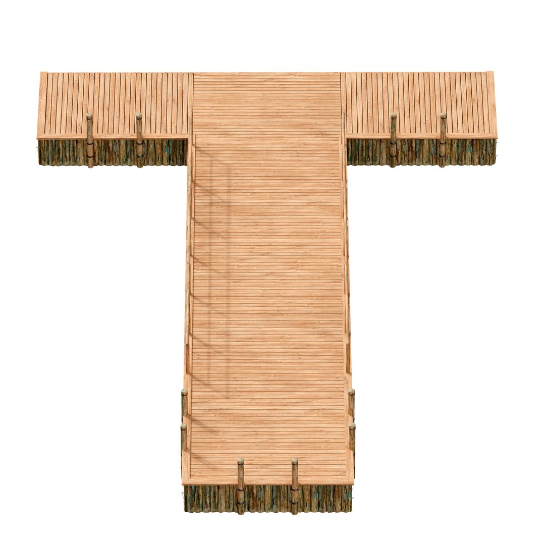 3D Wooden River Pier - TurboSquid 2073459