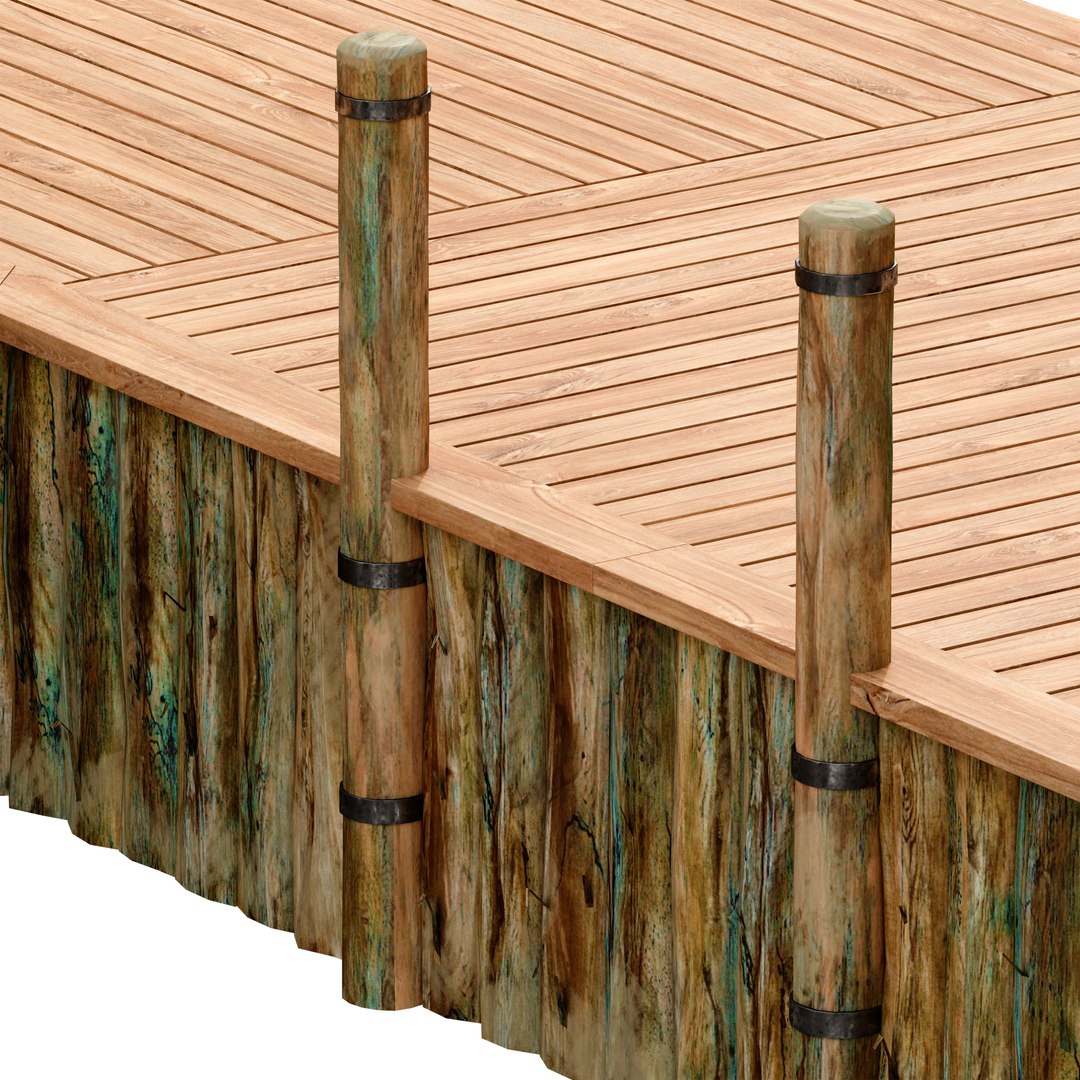 3D Wooden river pier - TurboSquid 2073459