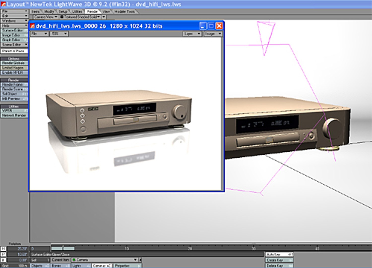 3d Model Of Dvd Player Rendering