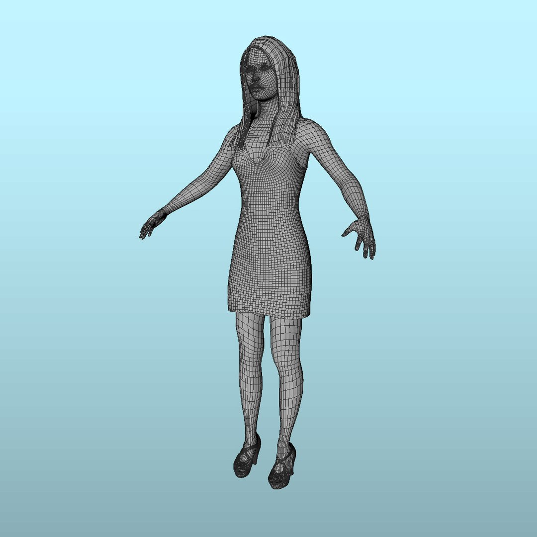 3d model female character chen