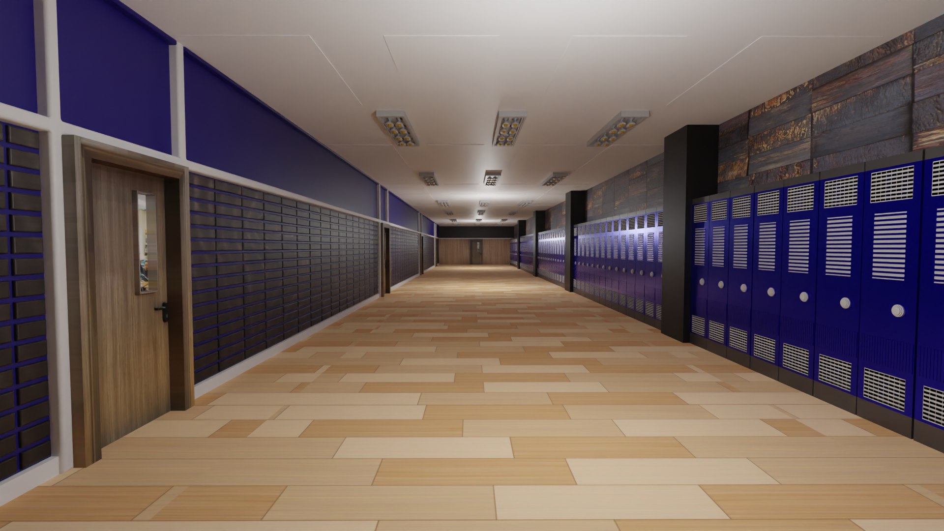 School Hallway 3D model - TurboSquid 2178776