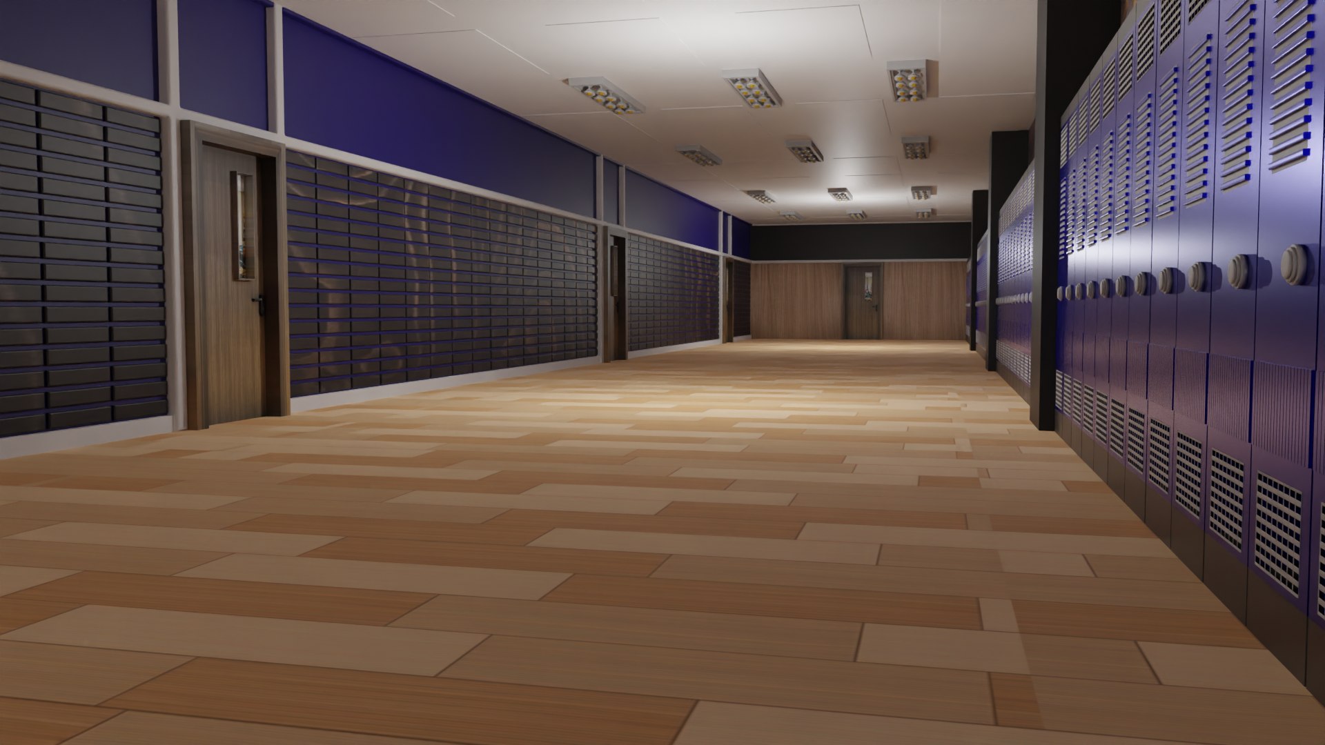 School Hallway 3D Model - TurboSquid 2178776