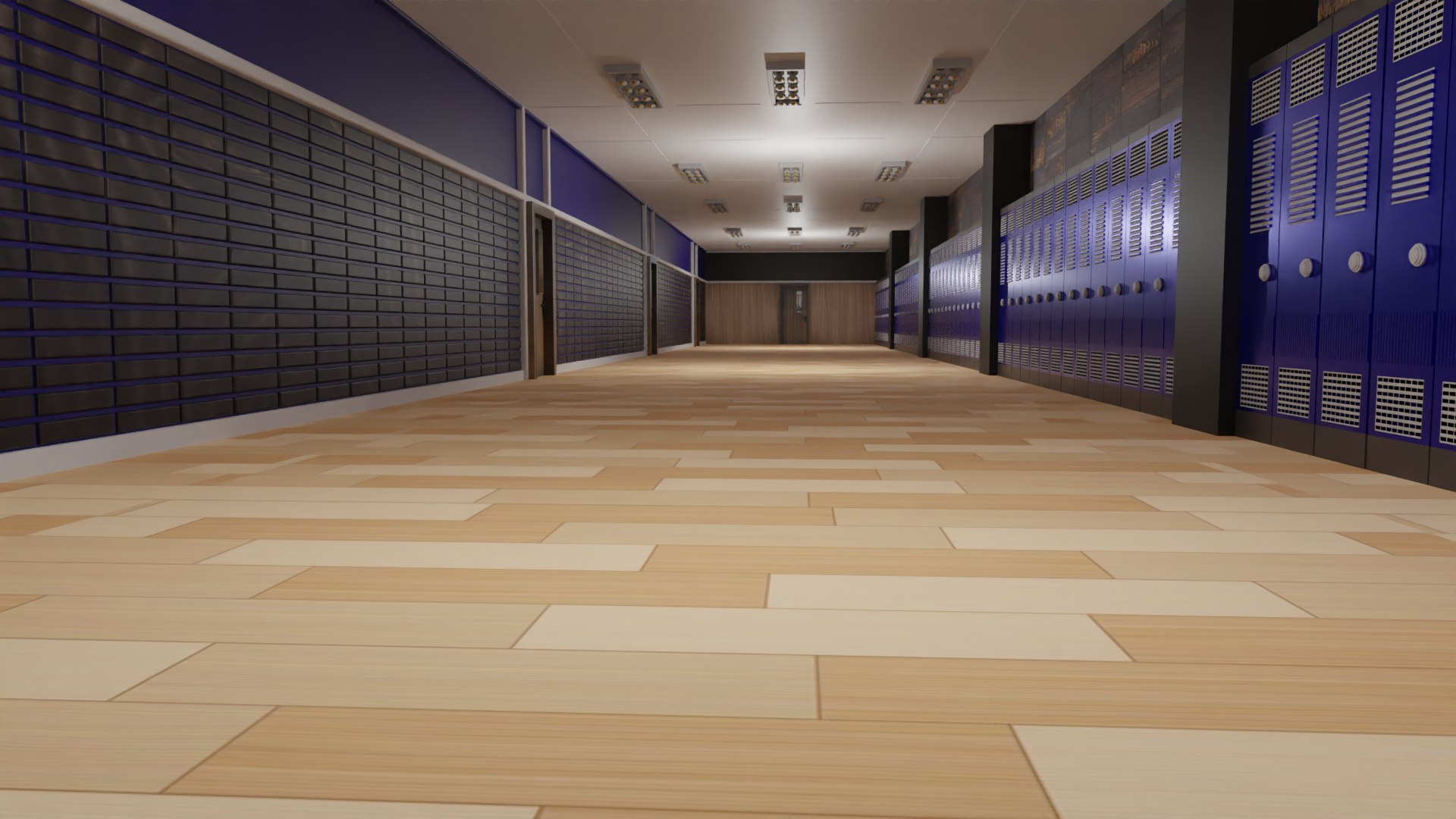 School Hallway 3D Model - TurboSquid 2178776