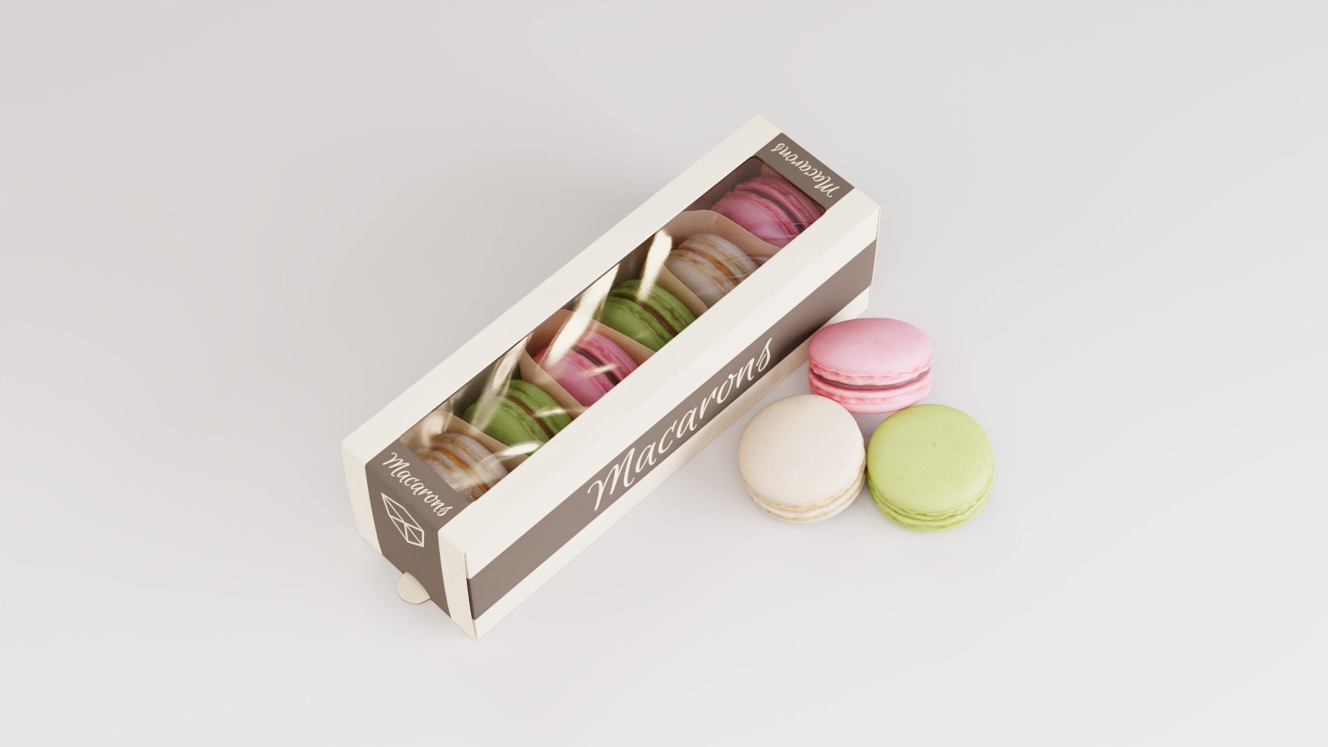 Macarons box pack 3D model - TurboSquid 1532772