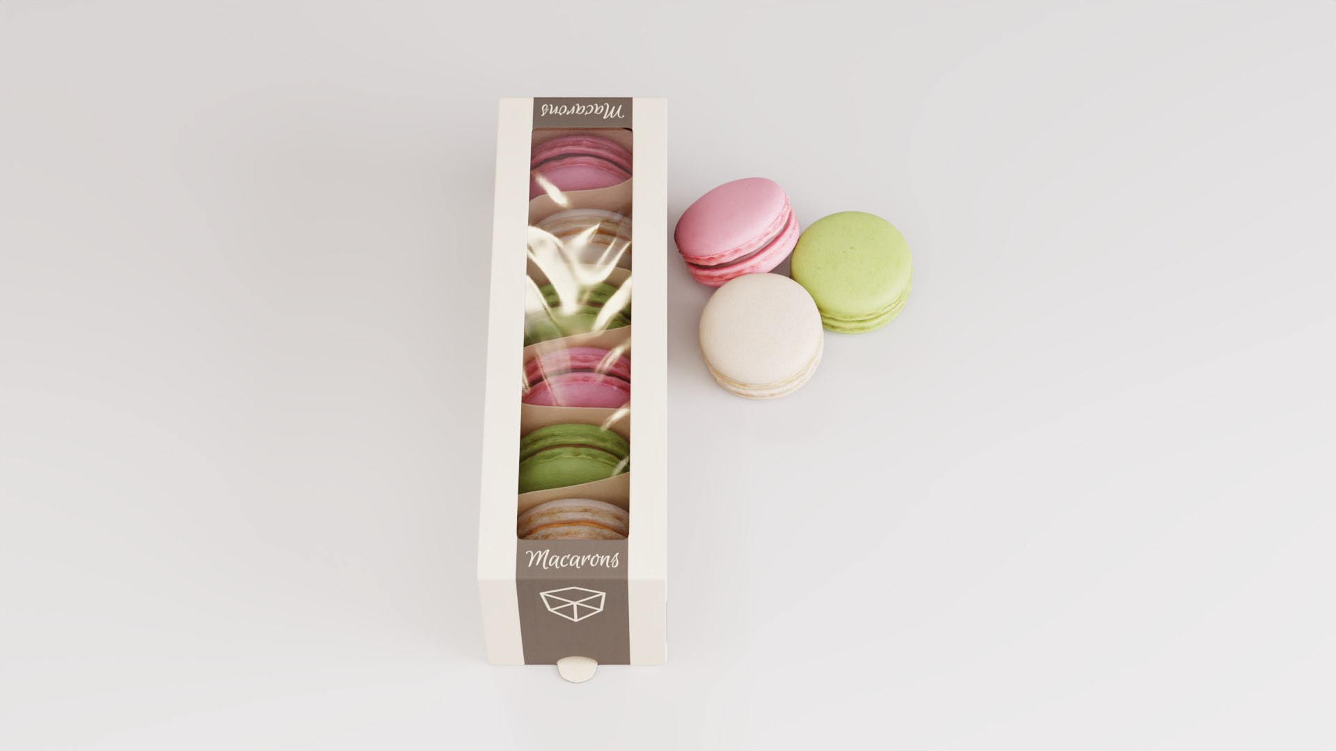 Macarons box pack 3D model - TurboSquid 1532772