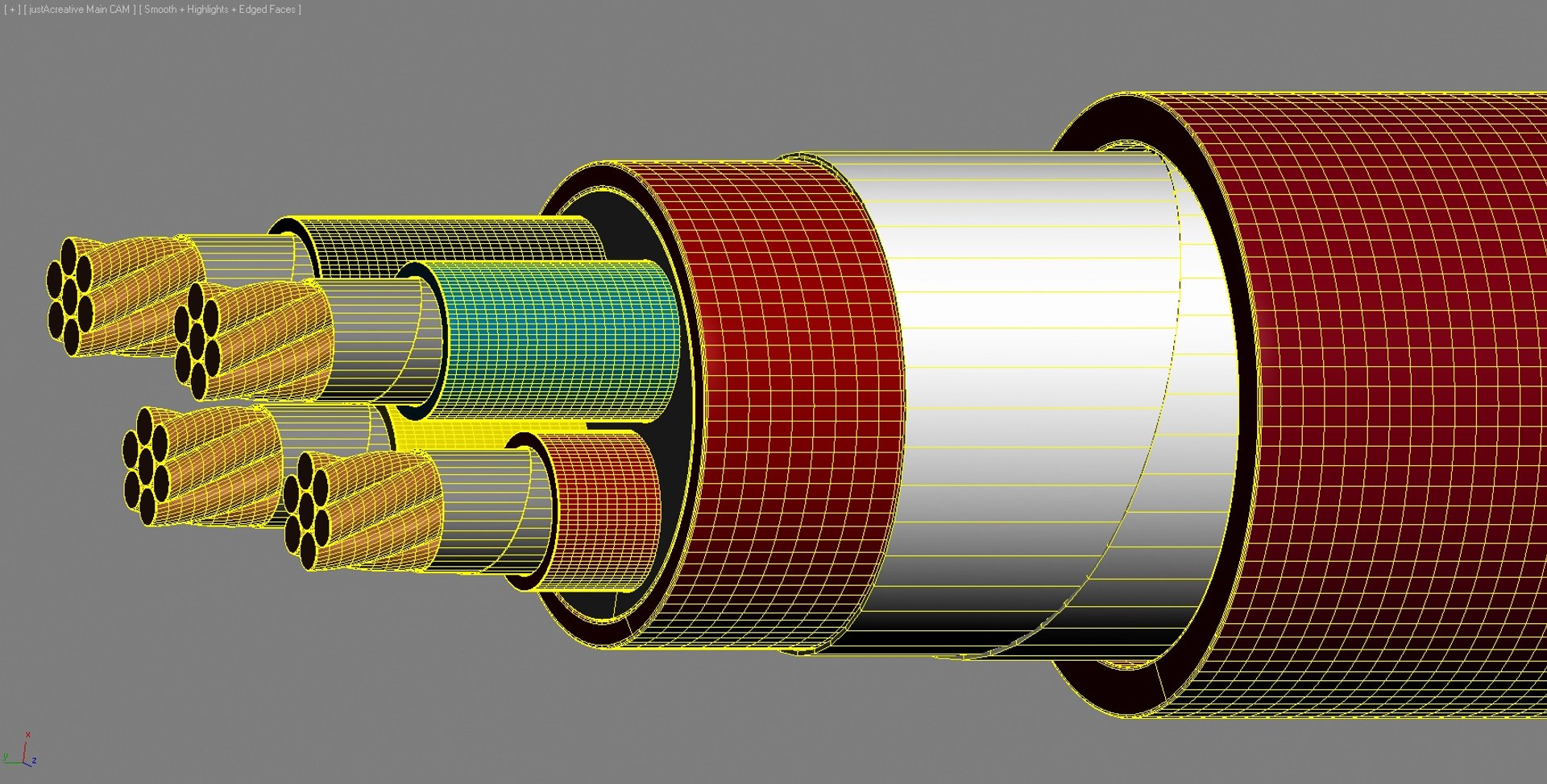 3d Model Of Electrical Cables Lshf Insulated