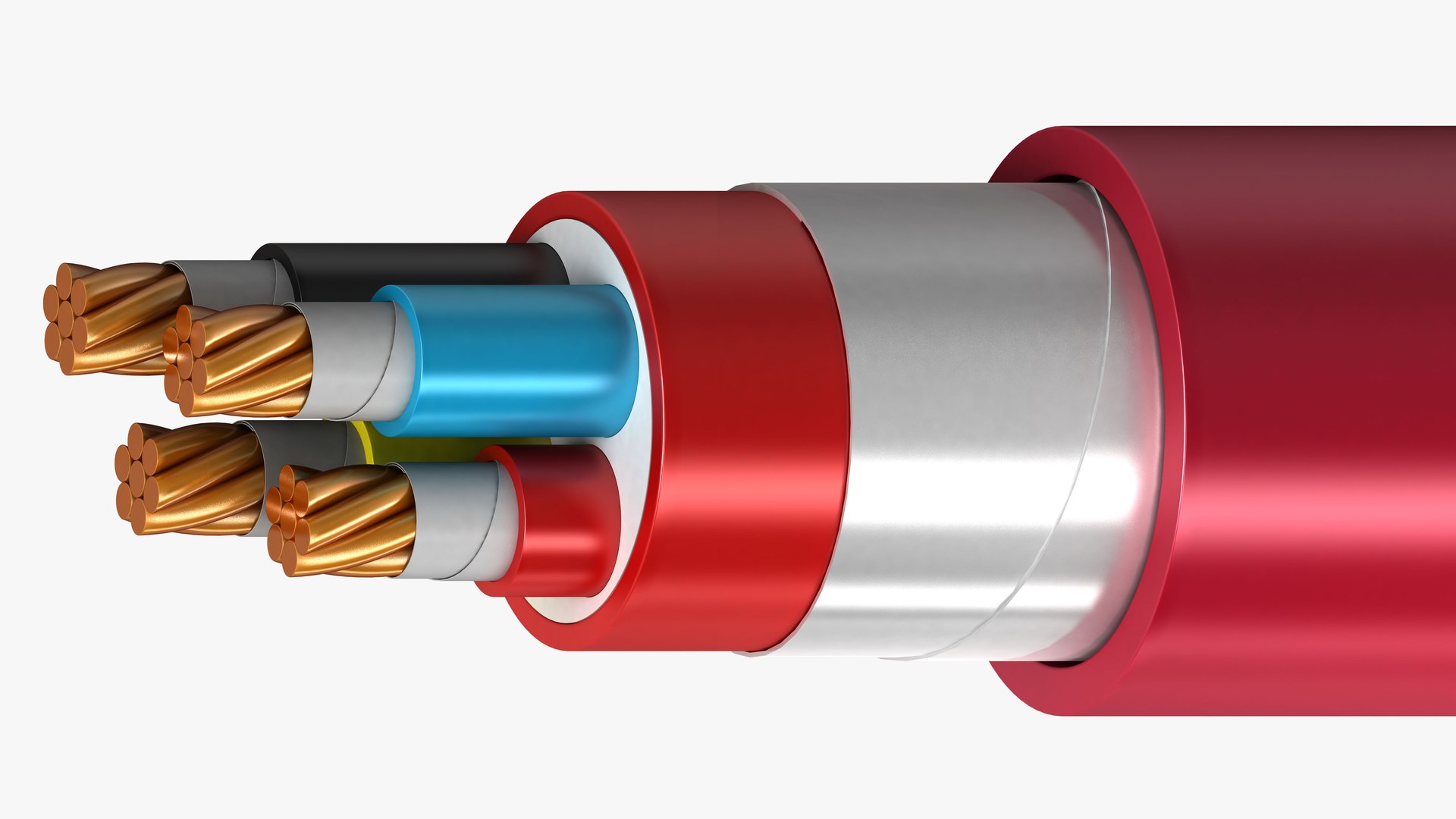 3d Model Of Electrical Cables Lshf Insulated