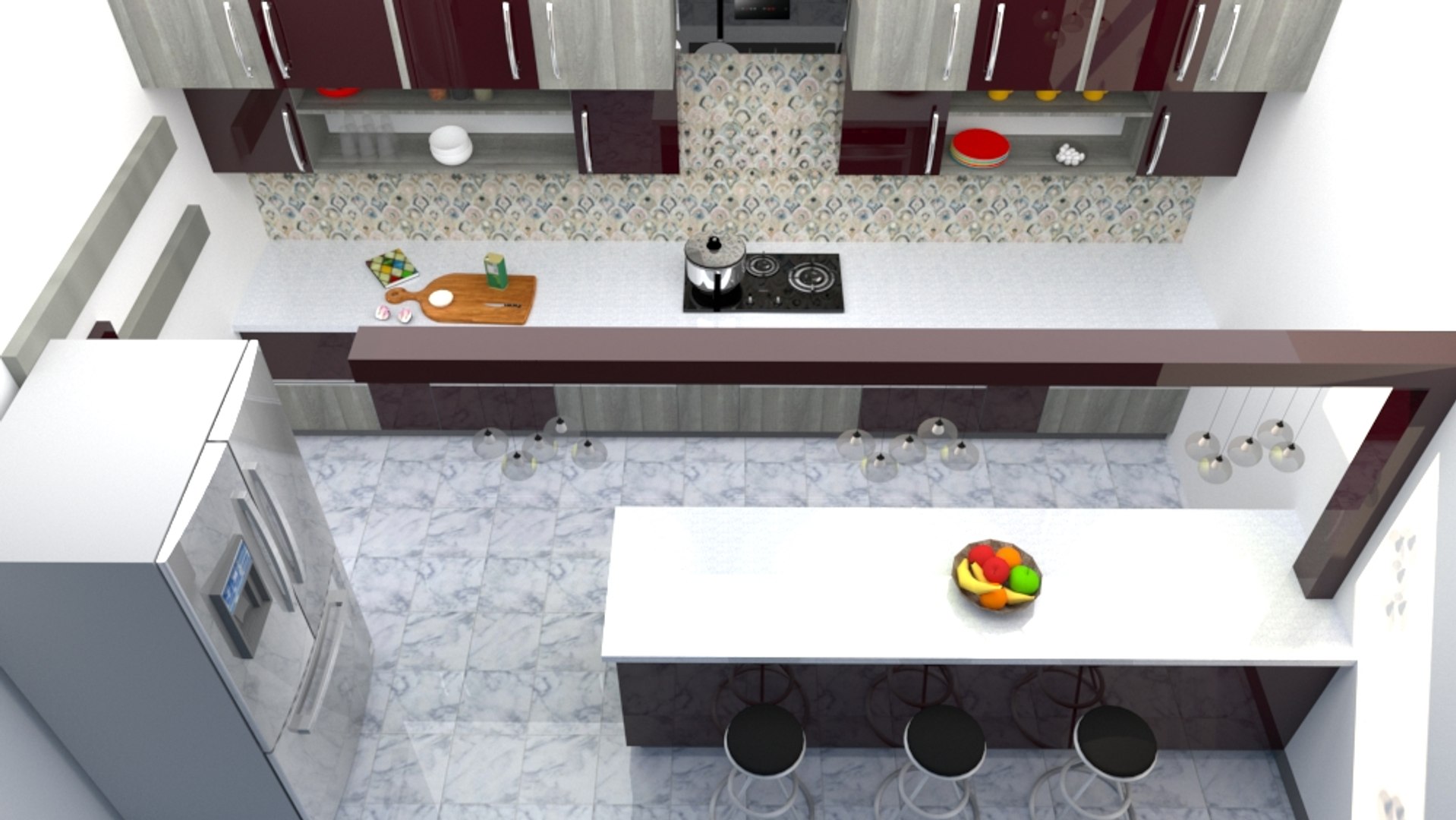 3D Model Modular Kitchen - TurboSquid 1442402