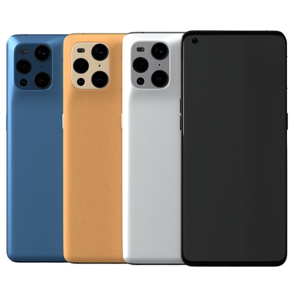modelo 3d OPPO Find X3 Pro Negro Blanco Azul Naranja Todos los colores ...