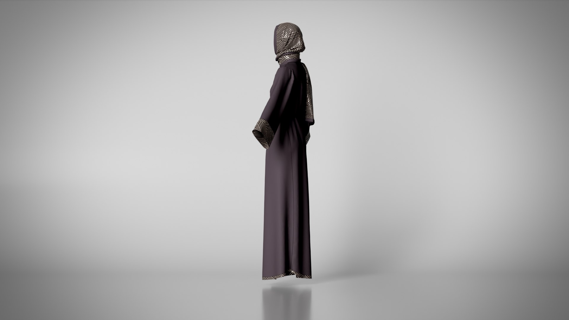 Abaya With HijabFix V01 3D - TurboSquid 2070393