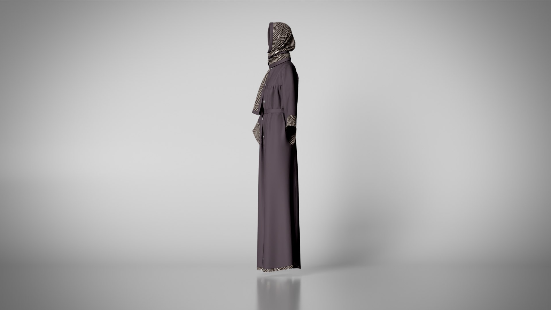 Abaya With HijabFix V01 3D - TurboSquid 2070393