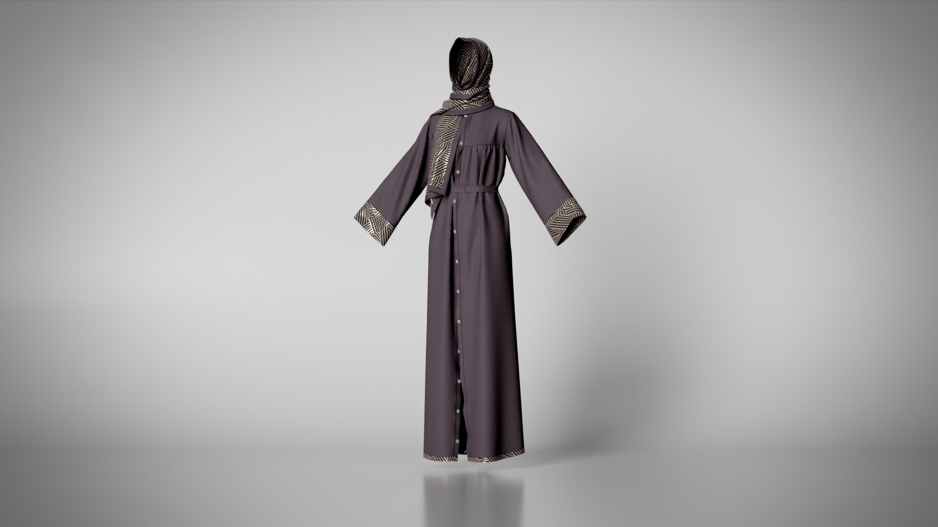 Abaya With HijabFix V01 3D - TurboSquid 2070393