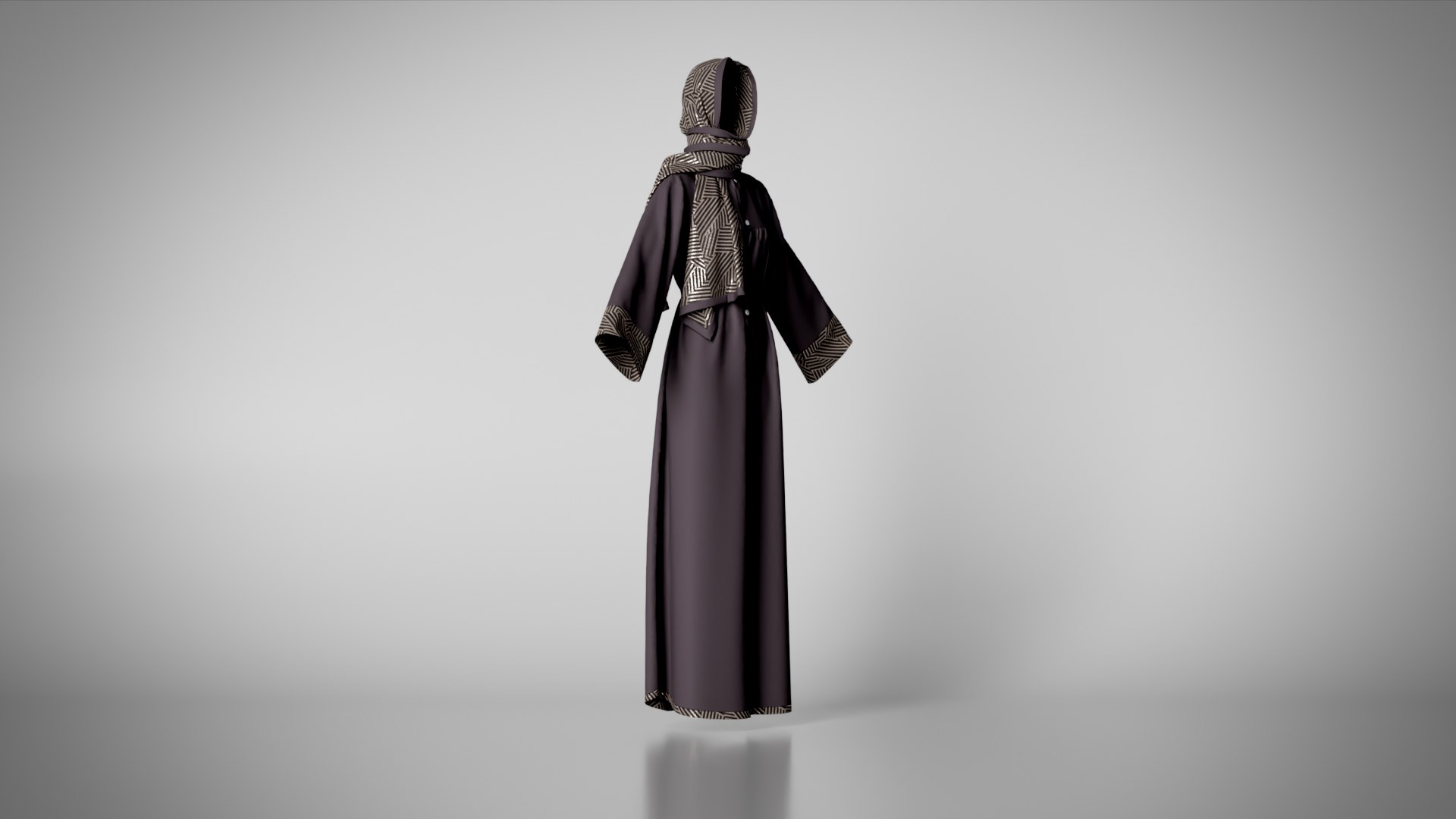Abaya With HijabFix V01 3D - TurboSquid 2070393