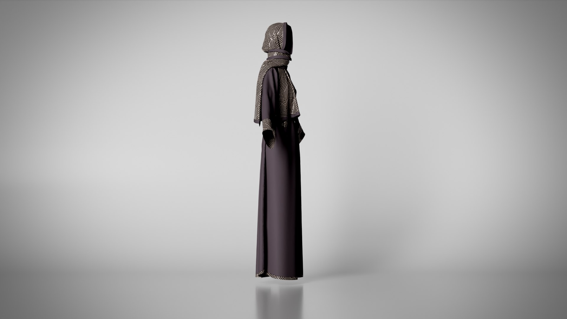 Abaya With HijabFix V01 3D - TurboSquid 2070393