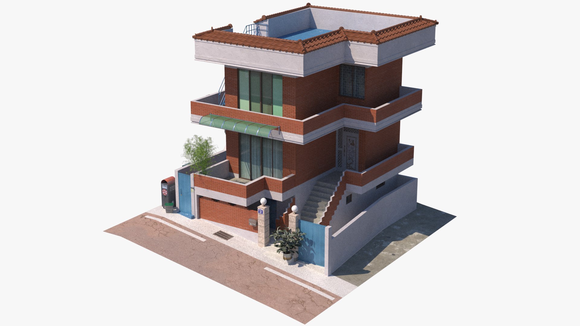 3D Model Korean Buildings Bundle 1 - TurboSquid 2378647
