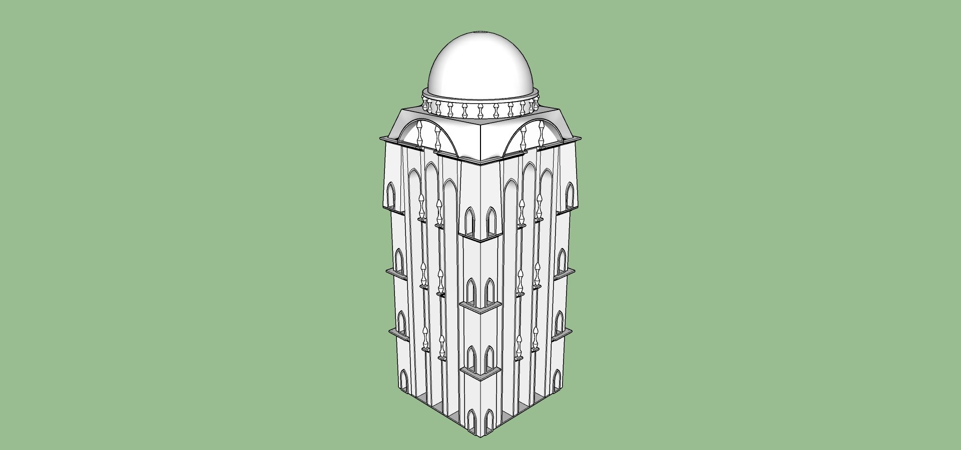 Fantasy neoclassical tower architecture 3D model - TurboSquid 1655760