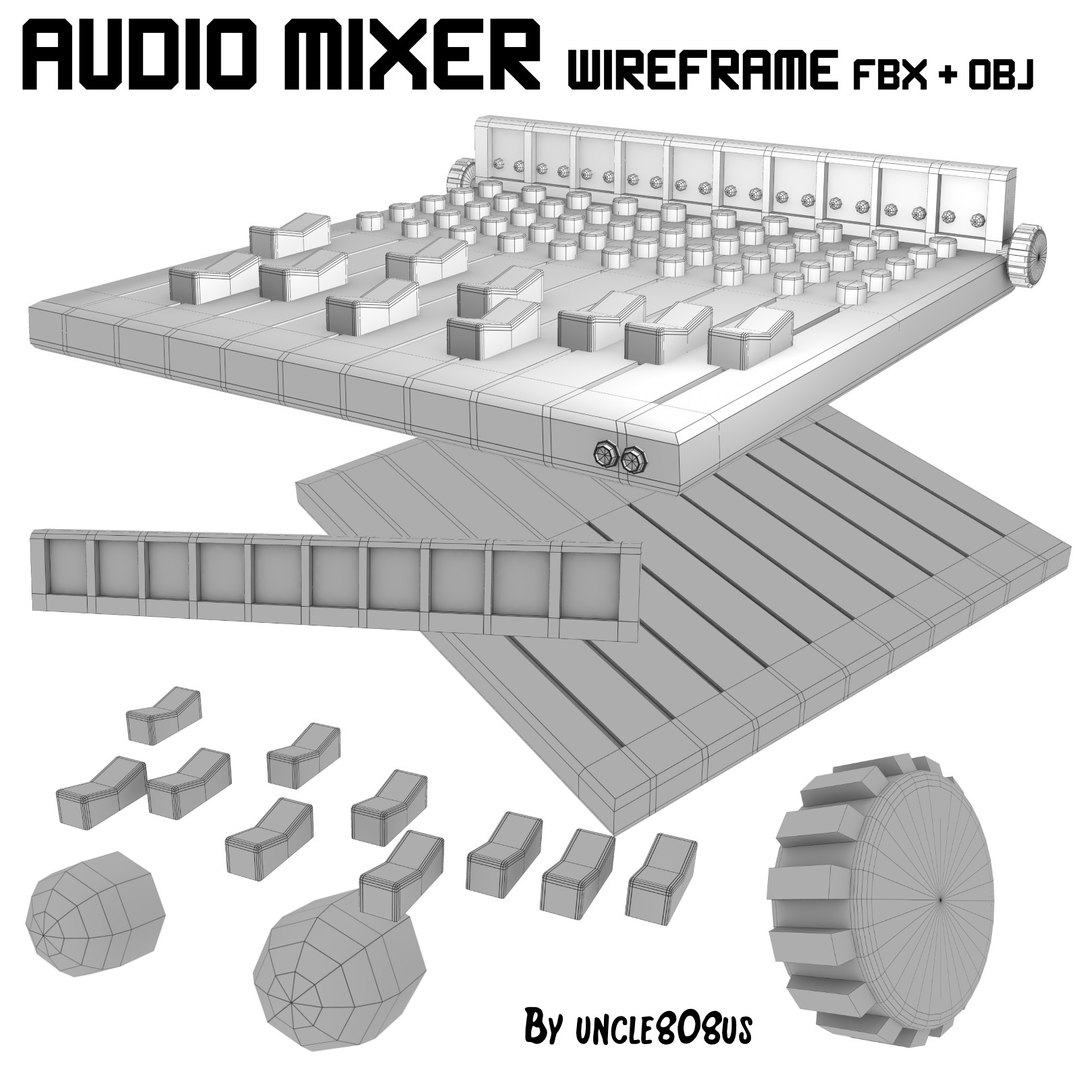 3d Mixer Music Studios Model