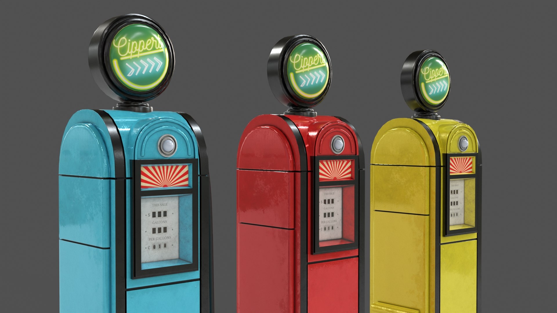 Retro Gasolin Pump 3D Model - TurboSquid 1972947