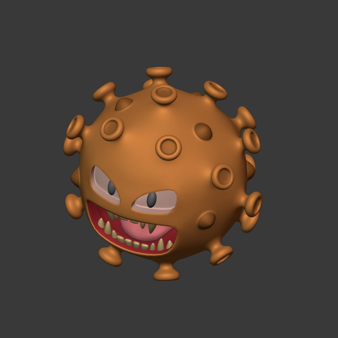 Cartoon Virus Smiley 3D Model - TurboSquid 1737459