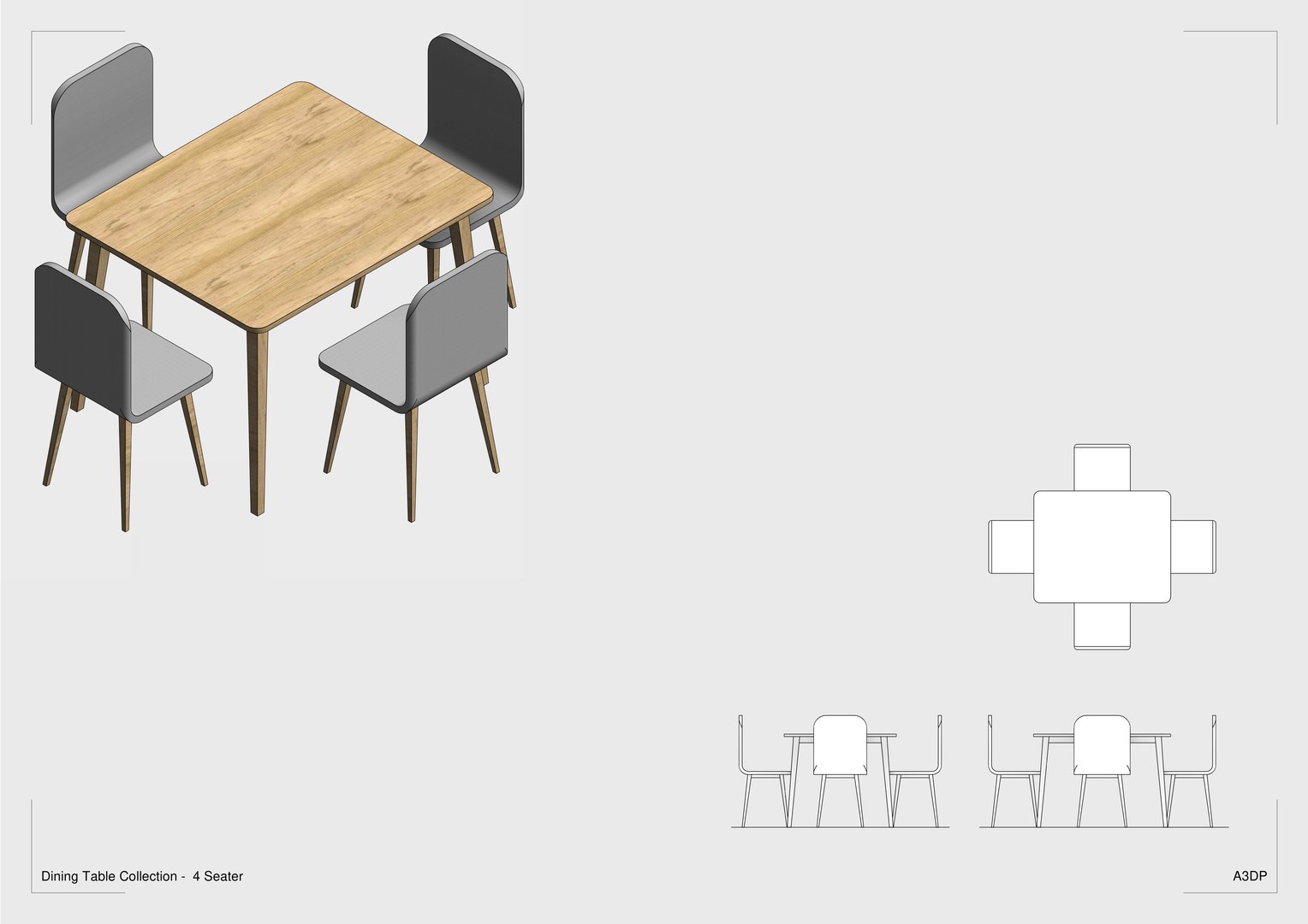 Parametric Revit Dining Table 3D Model - TurboSquid 1588352
