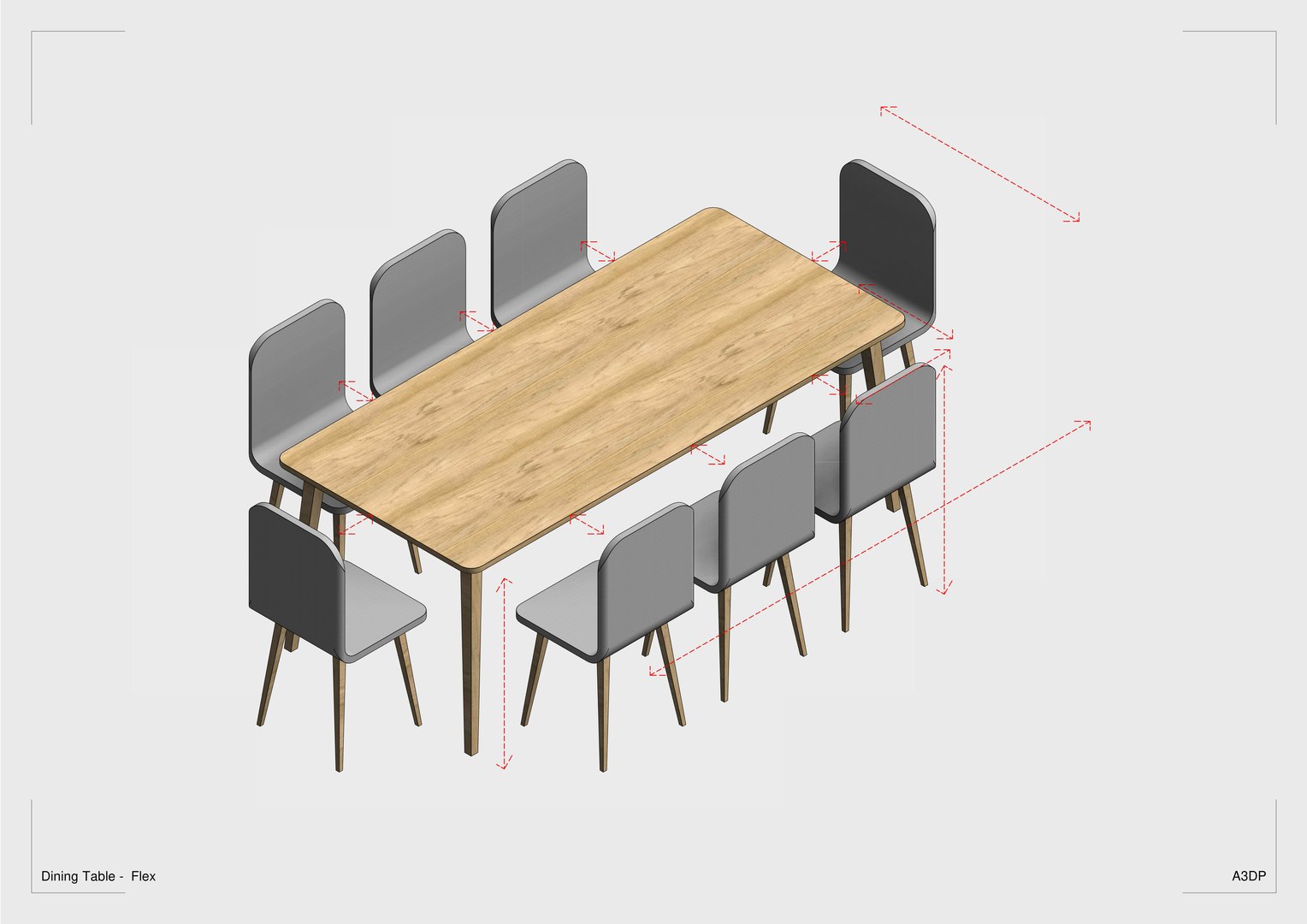 Parametric Revit Dining Table 3D Model - TurboSquid 1588352