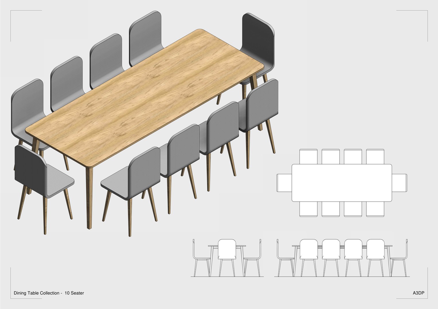 Parametric Revit Dining Table 3D Model - TurboSquid 1588352
