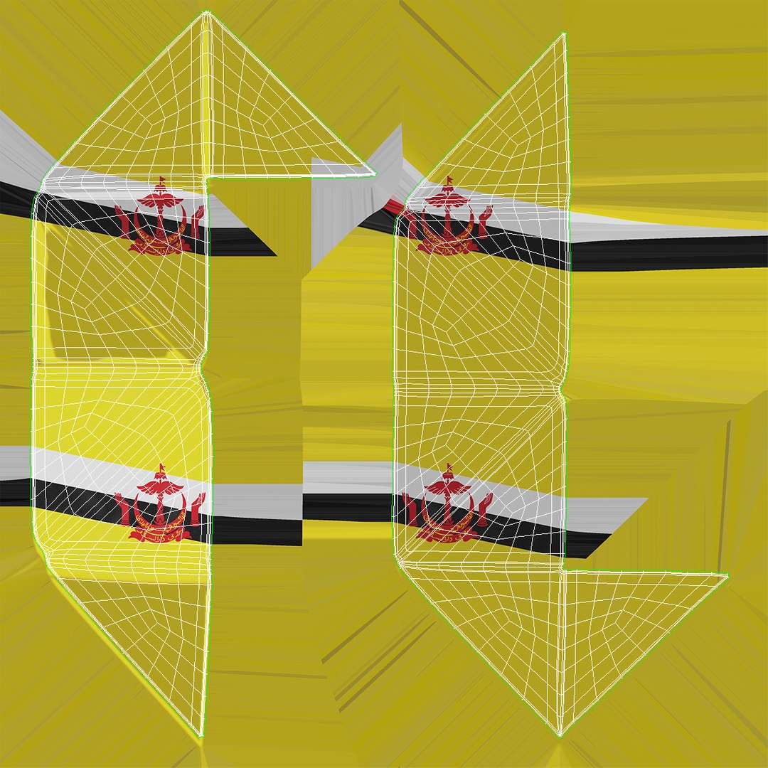 3D Flag Folded Triangle Brunei - TurboSquid 1577404