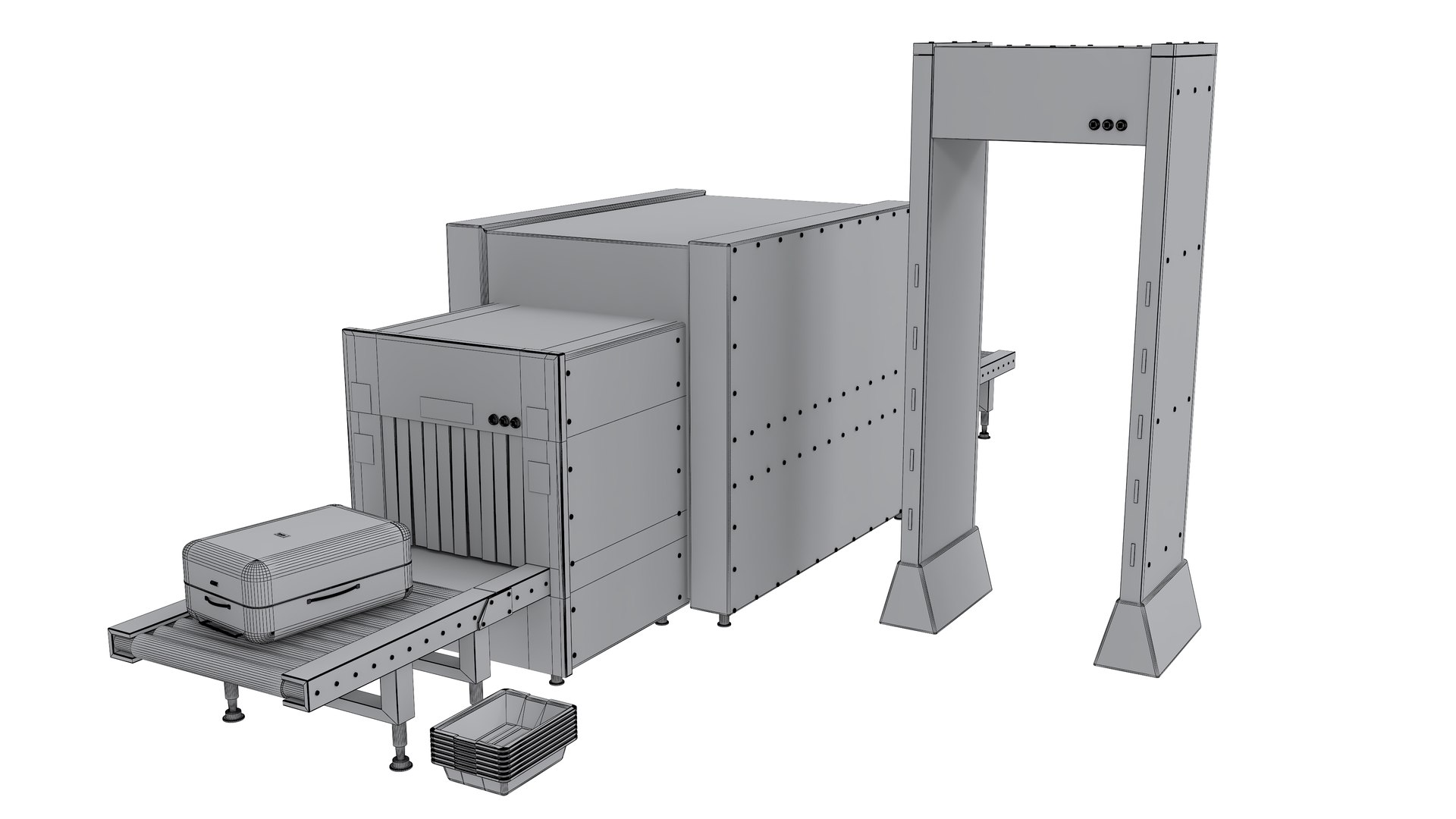Airport Security Checkpoint 3D Model - TurboSquid 2212119