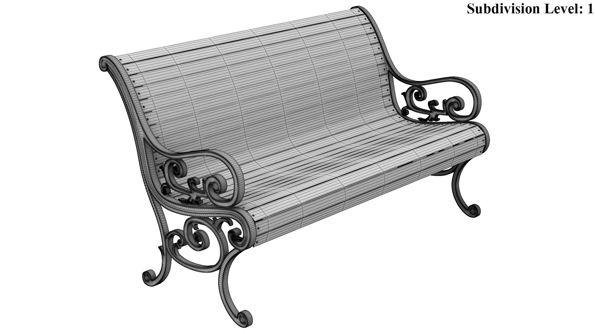 Detailed Park Bench Model - TurboSquid 2189823