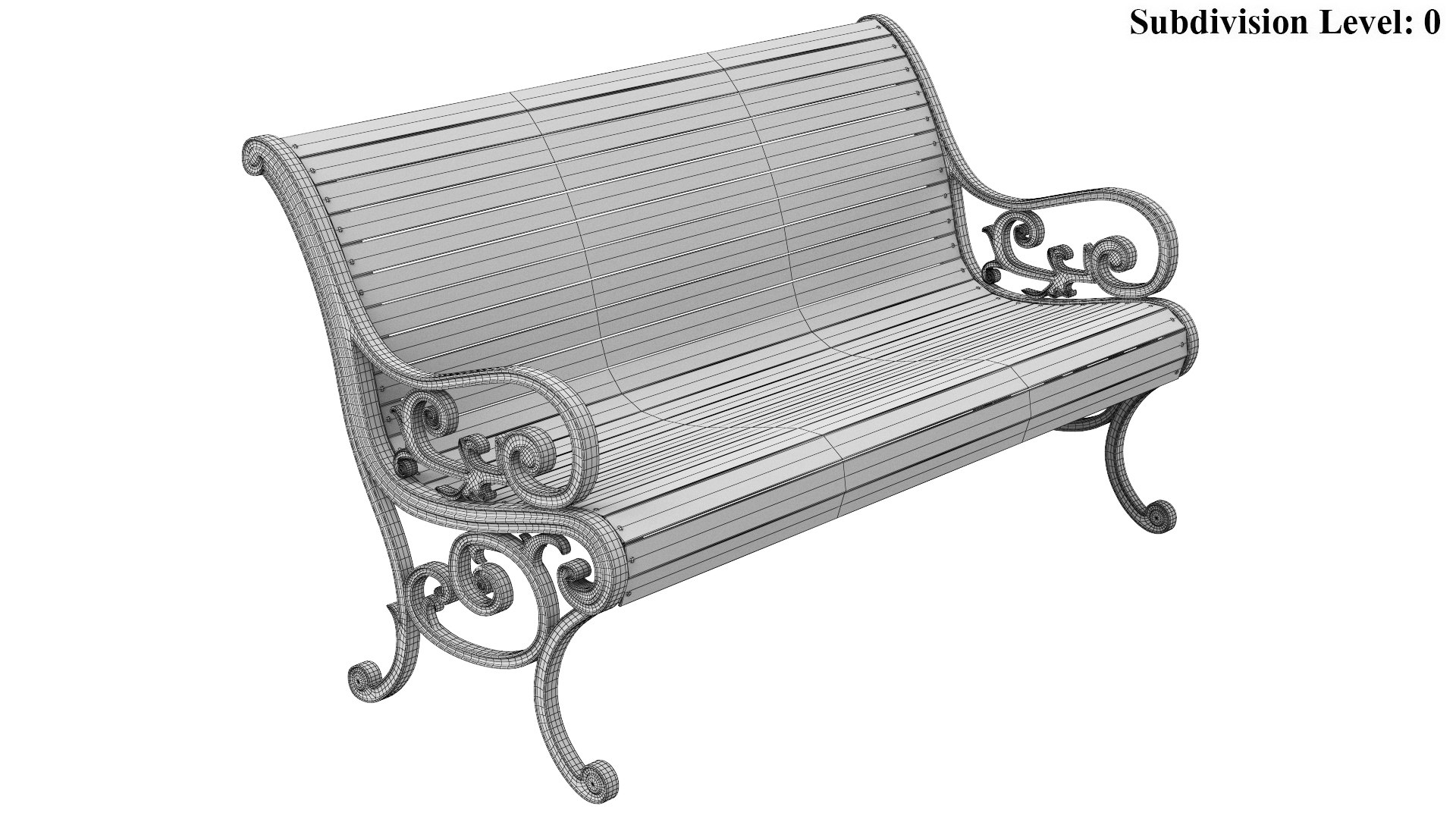 Detailed Park Bench Model - TurboSquid 2189823