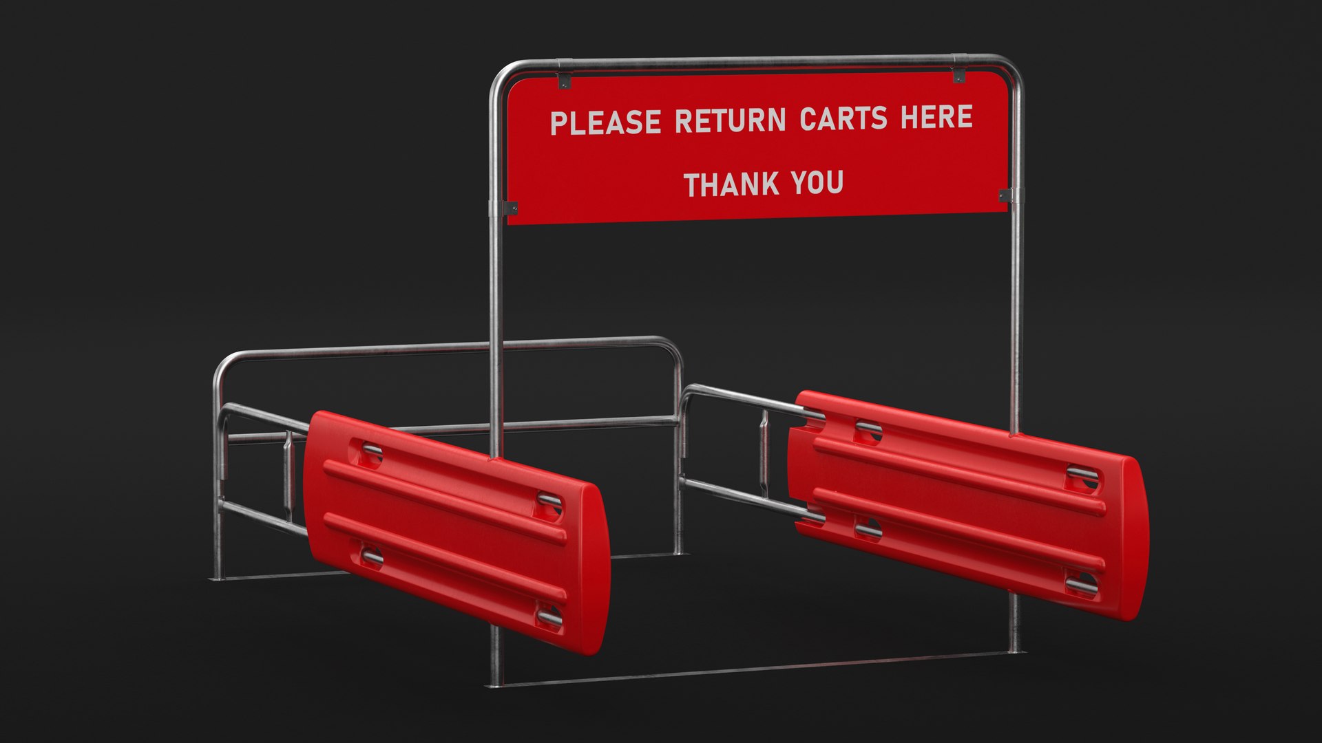 3D model Cart Corral with Polymer Side Bumpers - TurboSquid 2028982