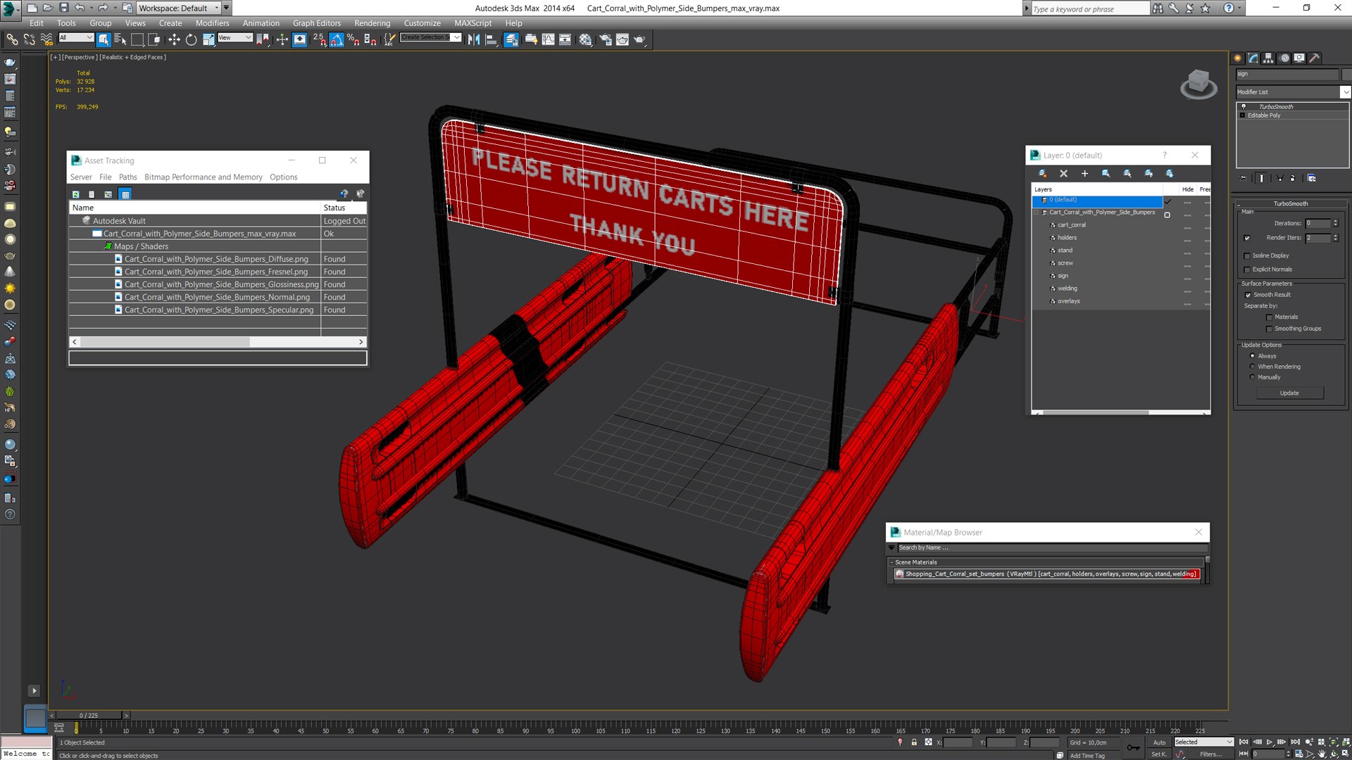 3D model Cart Corral with Polymer Side Bumpers - TurboSquid 2028982