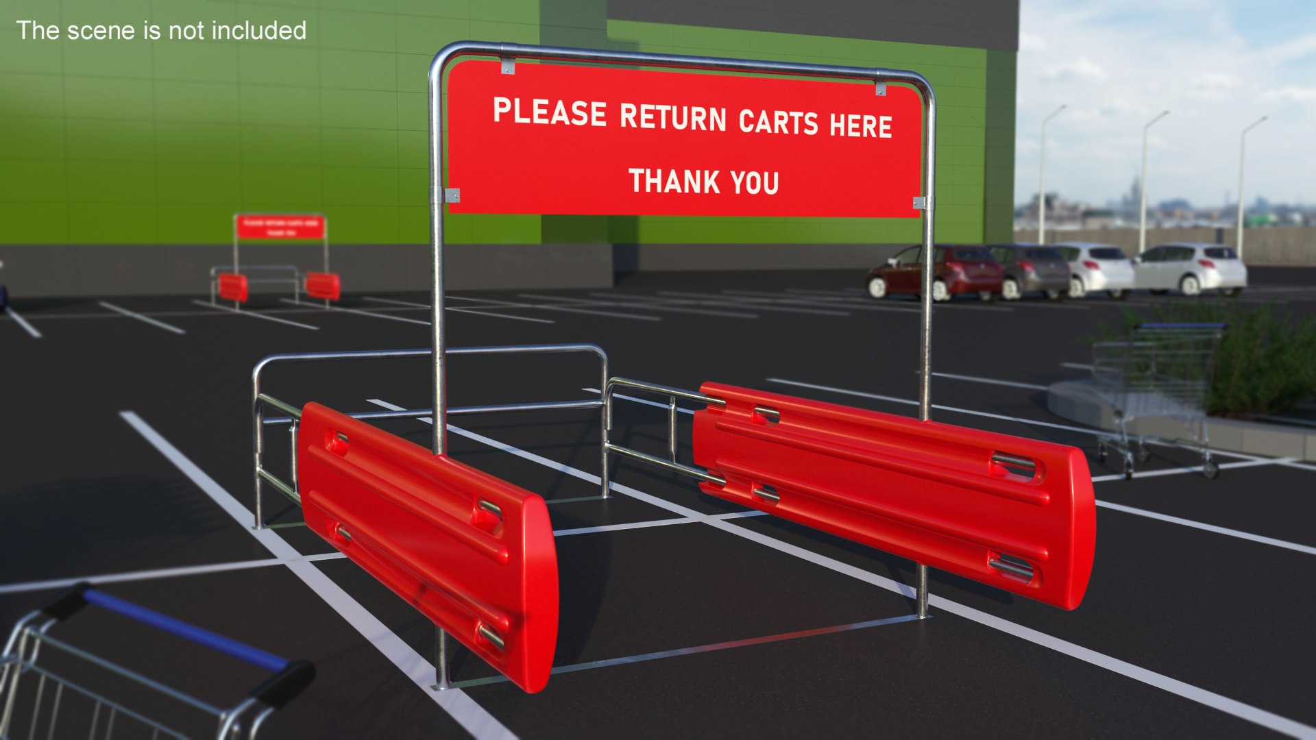 3D model Cart Corral with Polymer Side Bumpers - TurboSquid 2028982