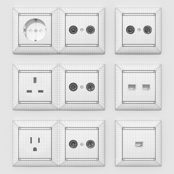 wall switches sockets 3d model