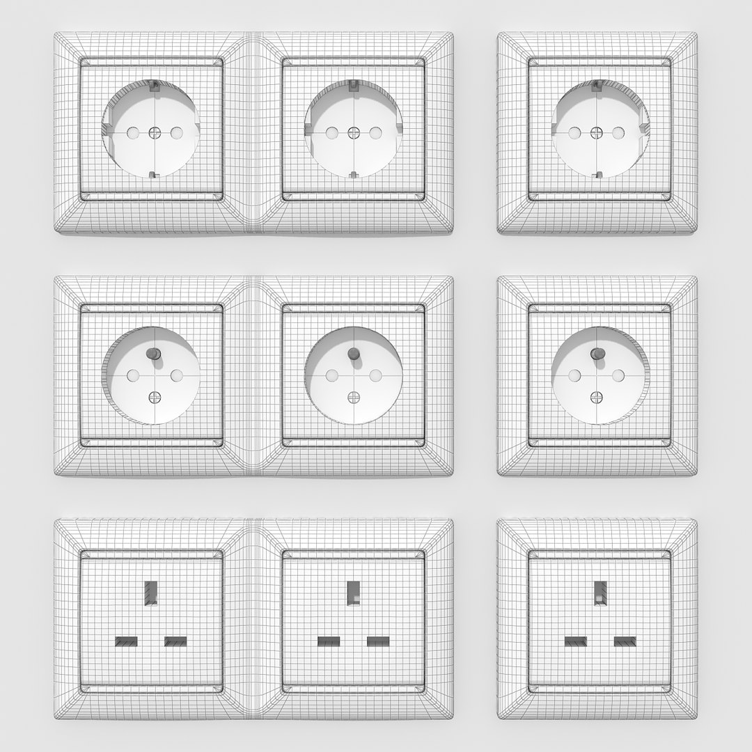 Wall Switches Sockets 3d Model