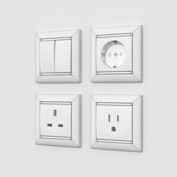 wall switches sockets 3d model