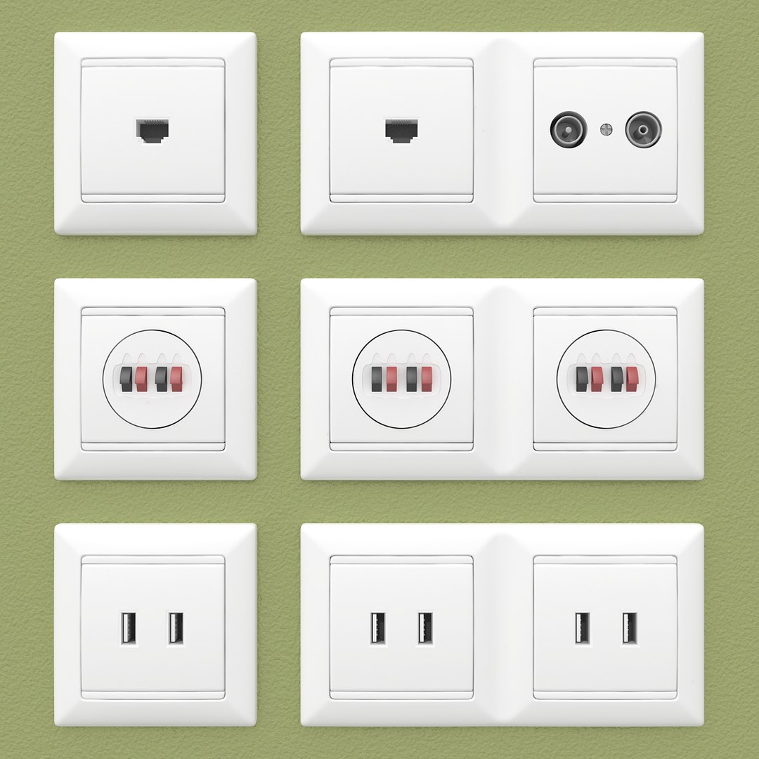 Wall Switches Sockets 3d Model