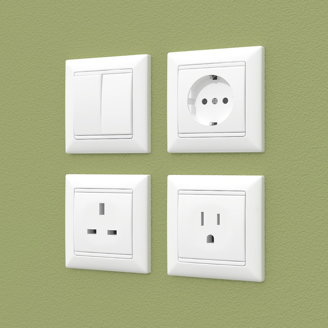Wall Switches Sockets 3d Model