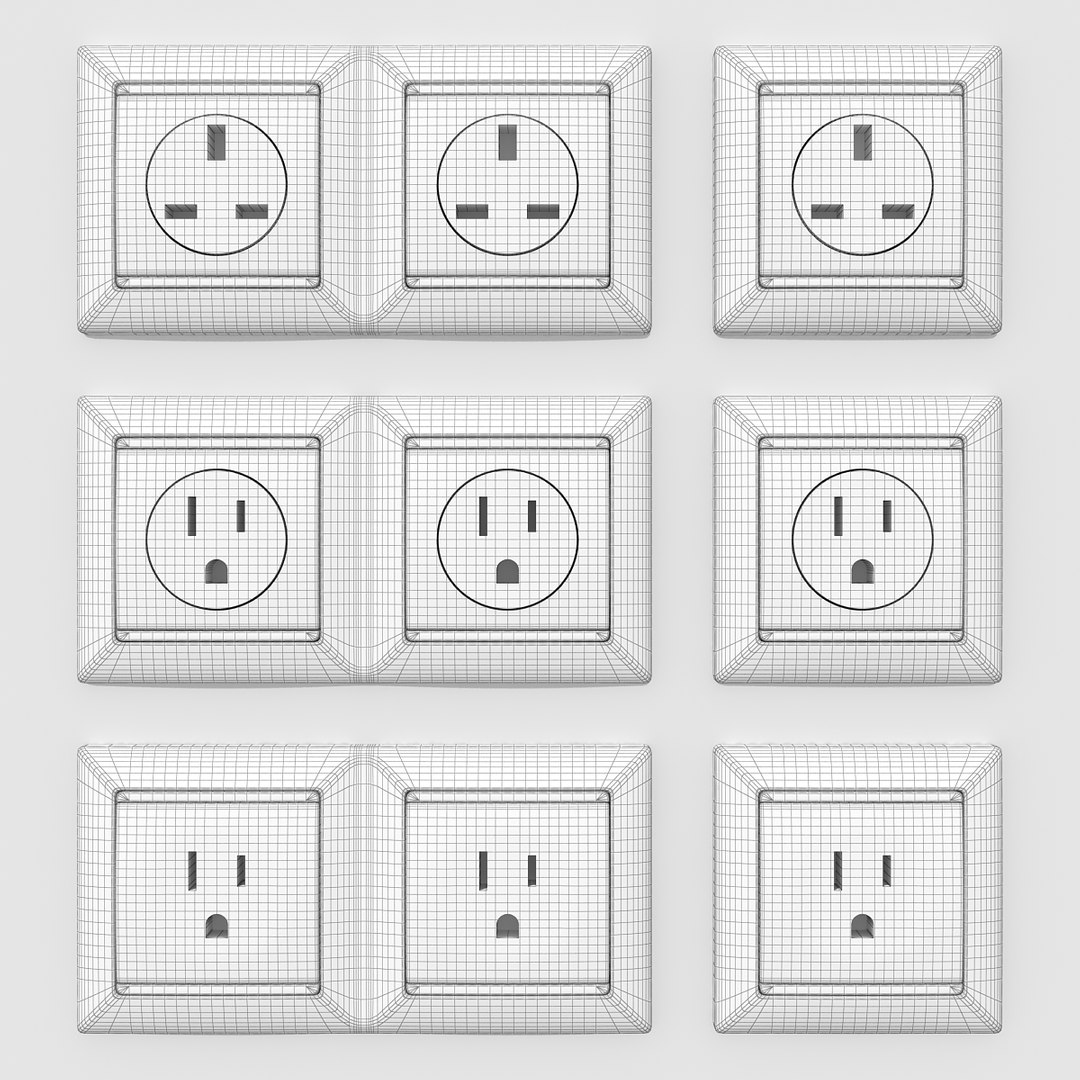 Wall Switches Sockets 3d Model
