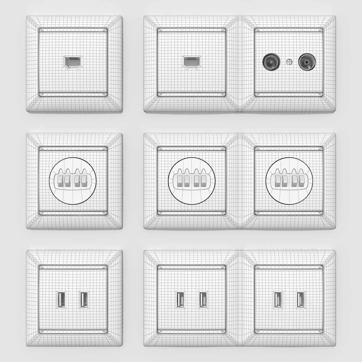 wall switches sockets 3d model