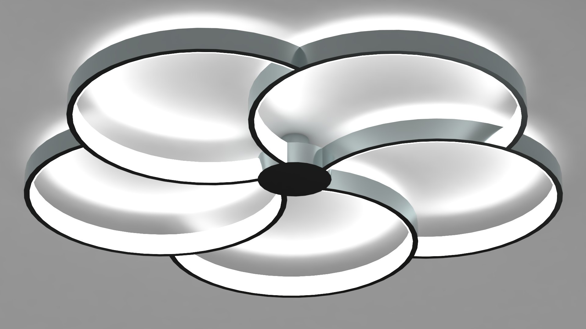 Ceiling Light - Modern Flower Lamp With LED 3D Model - TurboSquid 2056198