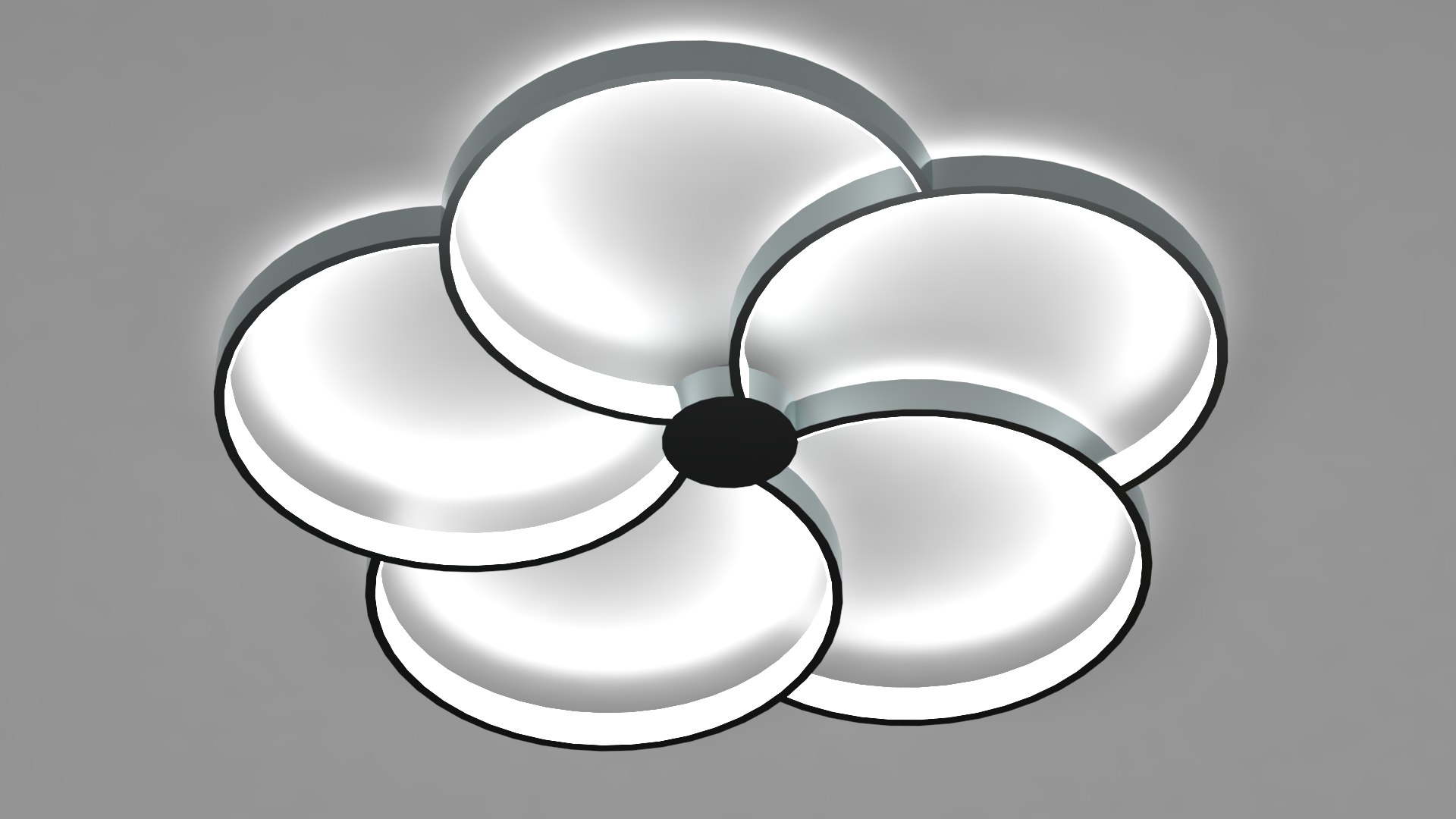 Ceiling Light - Modern Flower Lamp With LED 3D Model - TurboSquid 2056198