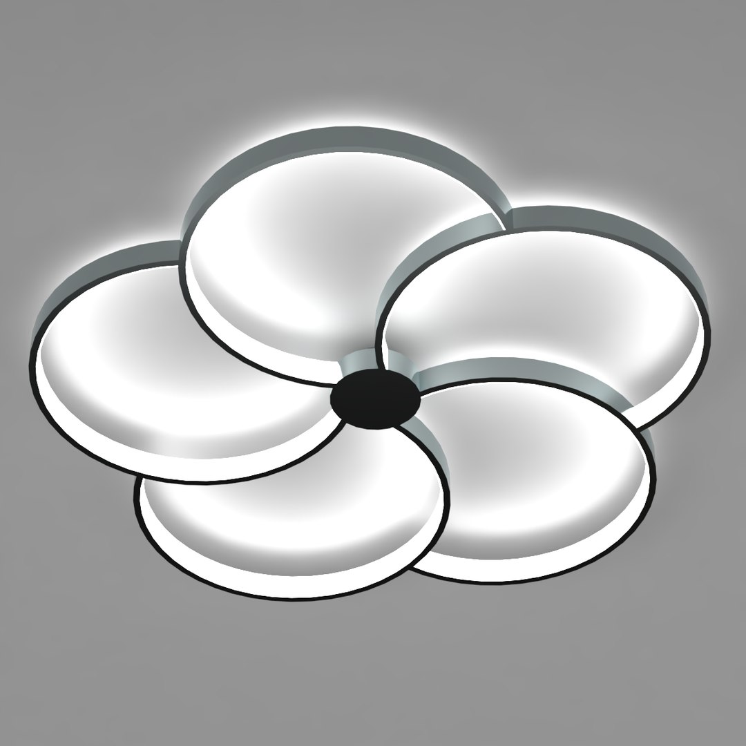 Ceiling Light - Modern Flower Lamp With LED 3D Model - TurboSquid 2056198